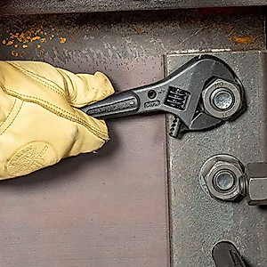 Klein Tools 3227 Extra Wide Adjustable Wrench, Construction Spud Wrench for Up to 1-7/16-Inch Nuts and Bolts, 10-Inch, with Tether Hole