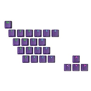 Ranked Rubber Keycap Set | Double Shot Translucent | OEM Profile for Mechanical Gaming Keyboard (Dark Purple, 23 Keys)