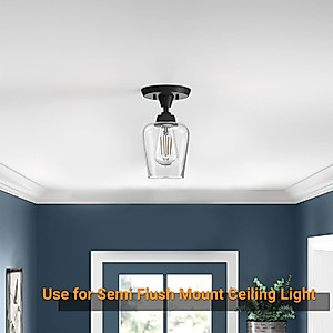 2 Pack Clear Glass Shade, Wine Cup Shaped Glass Lamp Shades, 5.51inch High, 4.72inch Diameter, 1.96inch Fitter, High Transmittance Lampshade Replacement for Pendant Lights Chandelier Vanity Lights