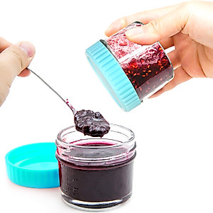 Youngever Glass Baby Food Storage, 4 Ounce Stackable Baby Food Glass Containers with Airtight Lids, Glass Jars with Lids, 8 Coastal Colors (8 Pack)