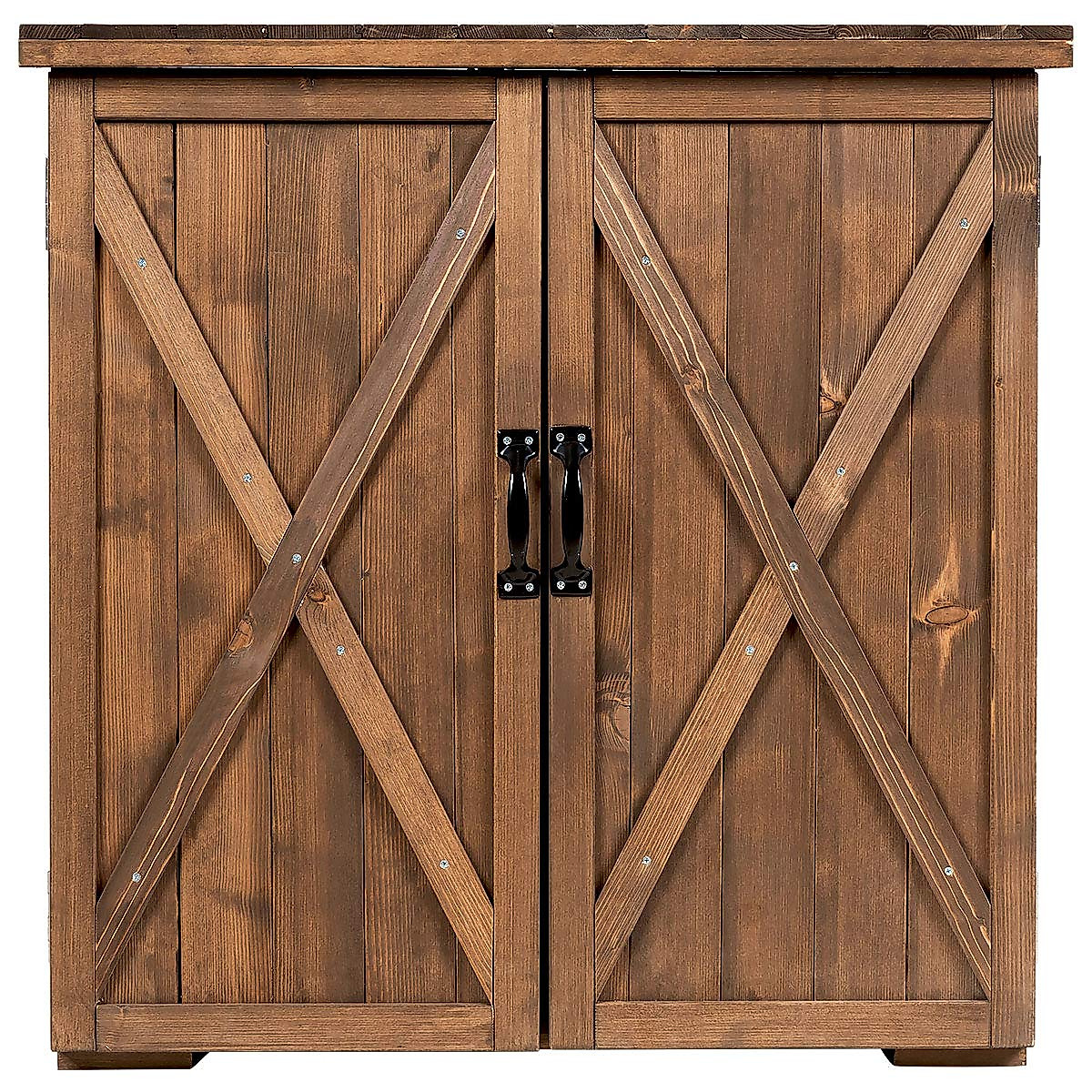 Goplus Compact Wooden Storage Shed, 2.5 X 2 Ft Fir Wood Cabinet for Garden Yard Patio