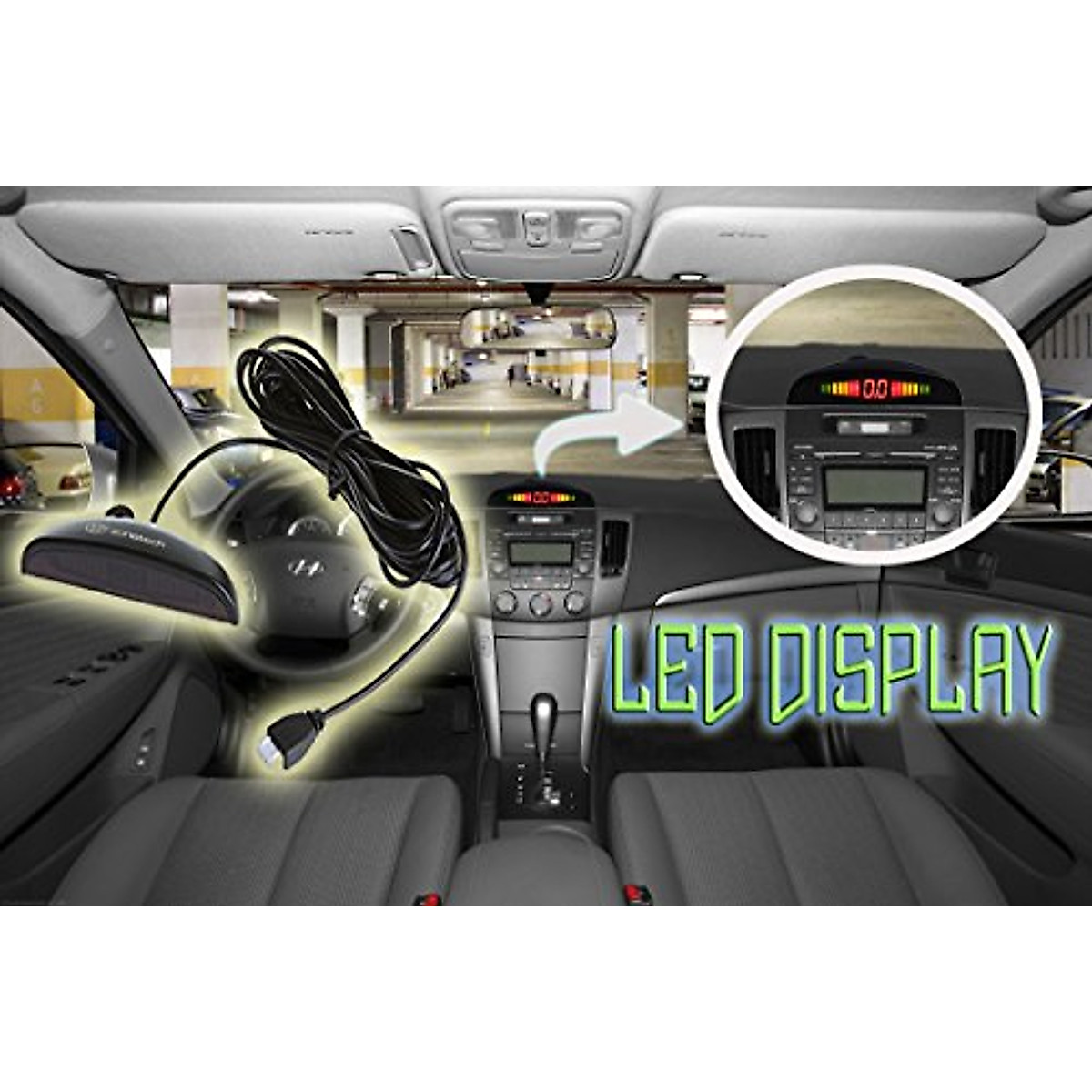 New 4 Parking Sensors LED Display Car Reverse Backup Radar System