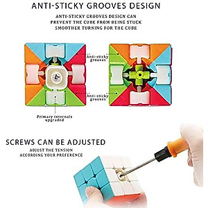 QY Toys Warrior W Speed Cube 3x3- Stickerless Magic Cube 3x3x3 Puzzles Toys (56mm), The Most Educational Toy to Effectively Improve Your Child's Concentration, responsiveness and Memory…