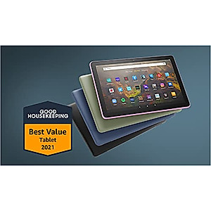 Fire HD 10 tablet, 10.1", 1080p Full HD, 32 GB, latest model (2021 release), Olive, without lockscreen ads