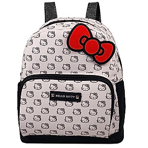 Hello Kitty Mini Backpack for Girls - Bundle with 10" Hello Kitty Backpack with Front Pocket Plus Stickers, More | Hello Kitty Backpack for Women