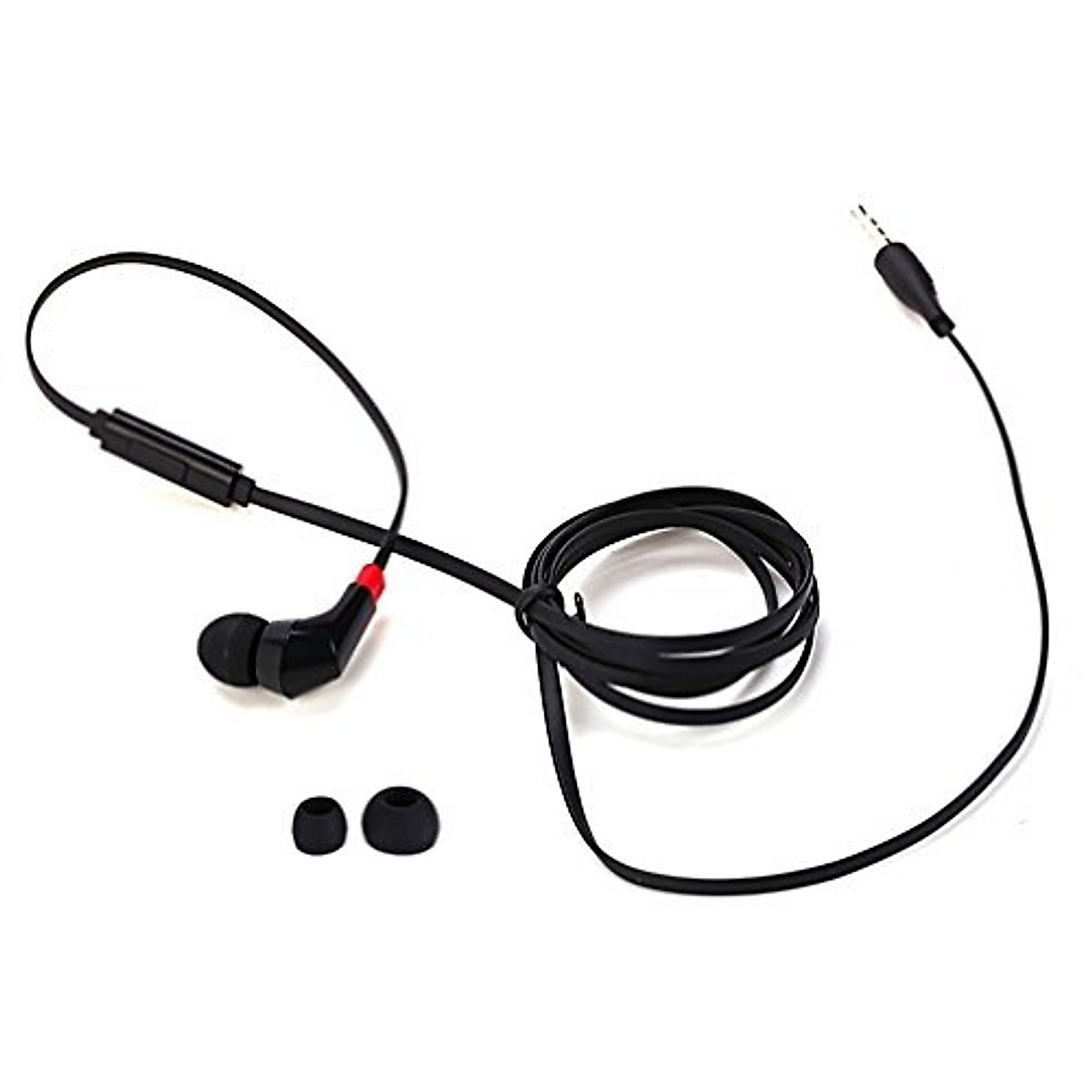 Premium Mono Headset Flat Wired Single Earphone Earbud Mic for iPhone 6 6S Plus, 5S 5C SE - Samsung Galaxy S8, S8+, S7, S6, Edge, Edge+, S5, S4, S3, Active, Note 5 4 3 2 - LG G3 G4 G6 V20
