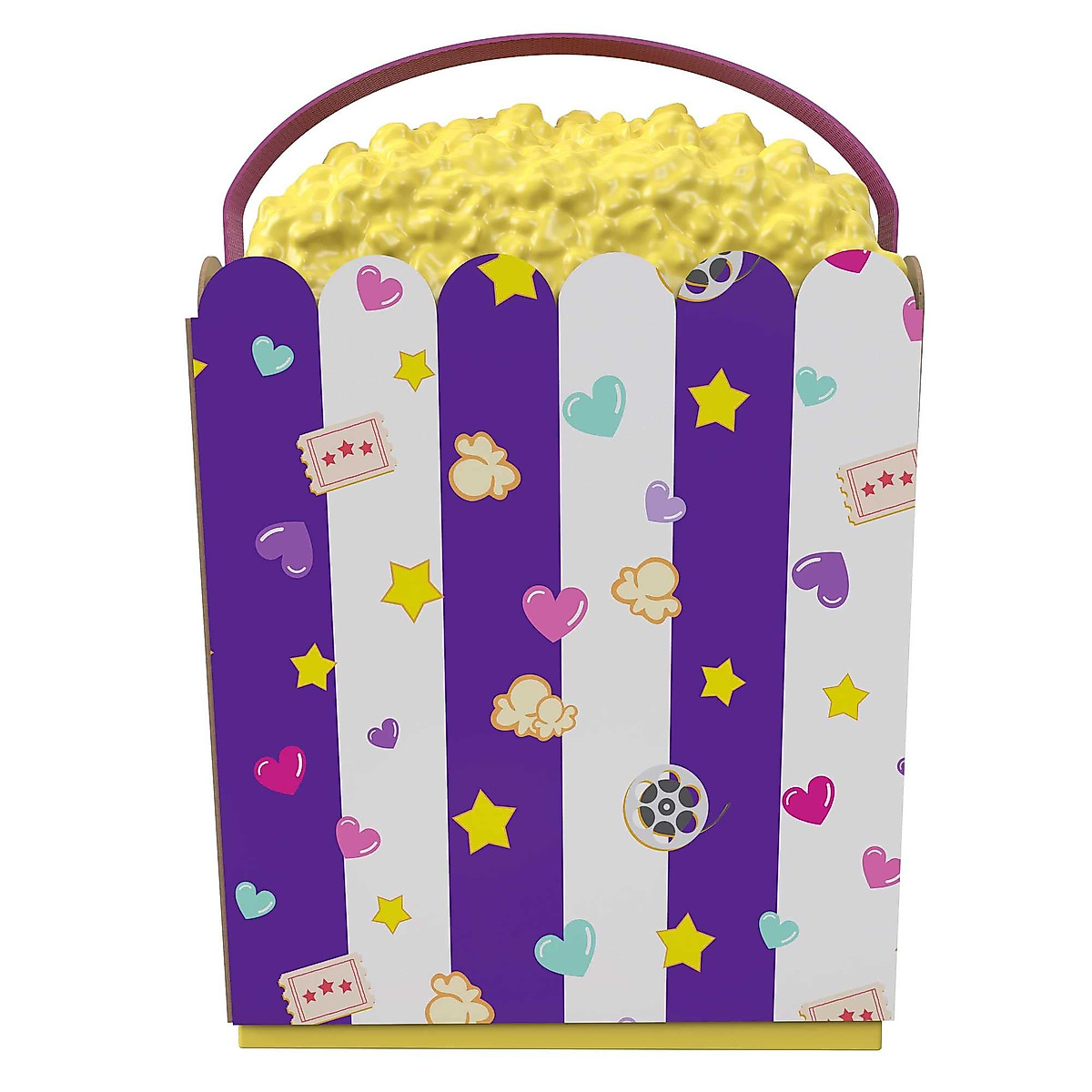 Polly Pocket Un-Box-It Playset, Popcorn Shaped Box Opens to a Movie Theater Adventure, 20 Accessories Including 2 Micro Dolls & 3 Tiny Takeaways