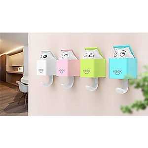 4 PCS Adhesive Wall Hooks Coat Hooks Wall Mounted Hanger Hat Hooks Entryway Wall Hangers Hooks Modern Wall Decoration for Coats, Hoodies, Hats, Scarves, Purses, Bath Towels, Clothing (Box-Cats)