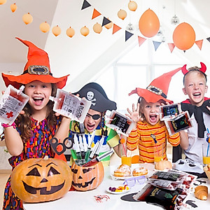 42PCS Halloween Blood Bags for Drinks Party Supplies, 30PCS Reusable Vampire Party Drinking Pouches + 10 Syringes + 2 Funnels, Various Size Containers for Halloween Zombie Nurse Theme Carnival Party Decorations Props