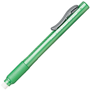 Pentel Clic Eraser, Retractable Eraser Pen Style Grip - Pack of 5 Assorted Colors with 3 Refills