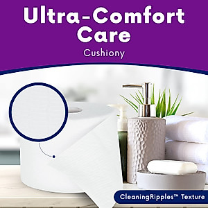Ultra ComfortCare Toilet Paper - 1 Pack of 4 Rolls, 325 2-Ply Sheets Per Roll - 4 Family Mega Rolls = 18 Regular Rolls with Cushiony CleaningRipples Super Soft and Strong Toilet Tissue