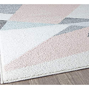 Rugs America Mika Collection MO60A Milkshake Contemporary Geometric Area Rug 5'0"x7'6"