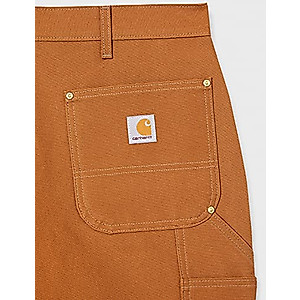 Carhartt mens Loose Fit Firm Duck Double-front work utility pants, Black, 44W x 32L US