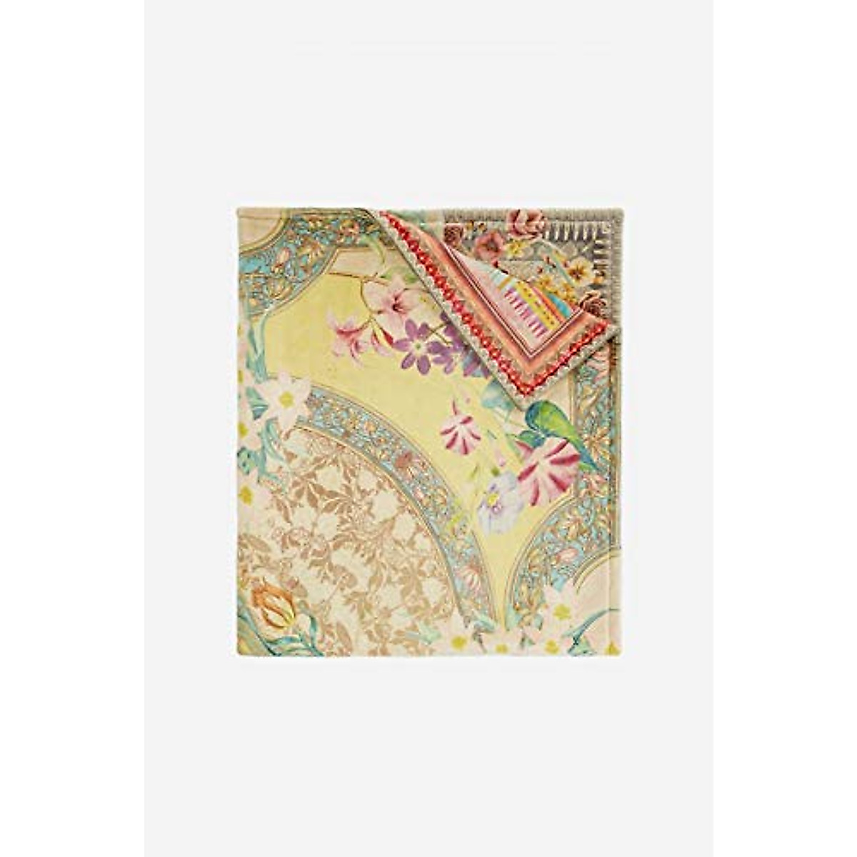 Johnny Was Blanket Levi Blanket Reversible Black Large Throw Blankie Yellow Bag New