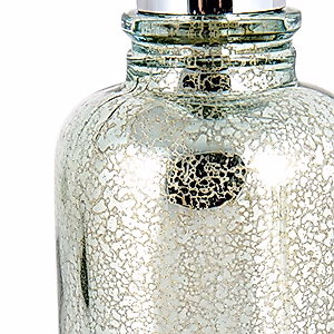 Allure Home Creation Athena 4-Piece Glass Bathroom Accessory Set Turquoise Blue w/Metallic Silver Accents