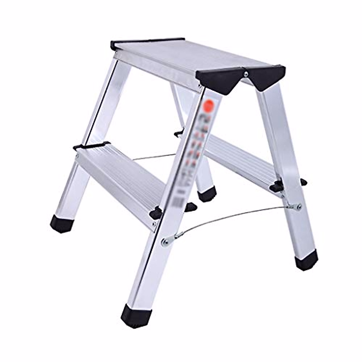 PENGJIE Folding Ladder Step Stool Ladder Stool 2 Step Folding Aluminum Heavy Duty Steel Portable Anti Slip Mat Tread Compact 150 Kg Capacity for Home Office
