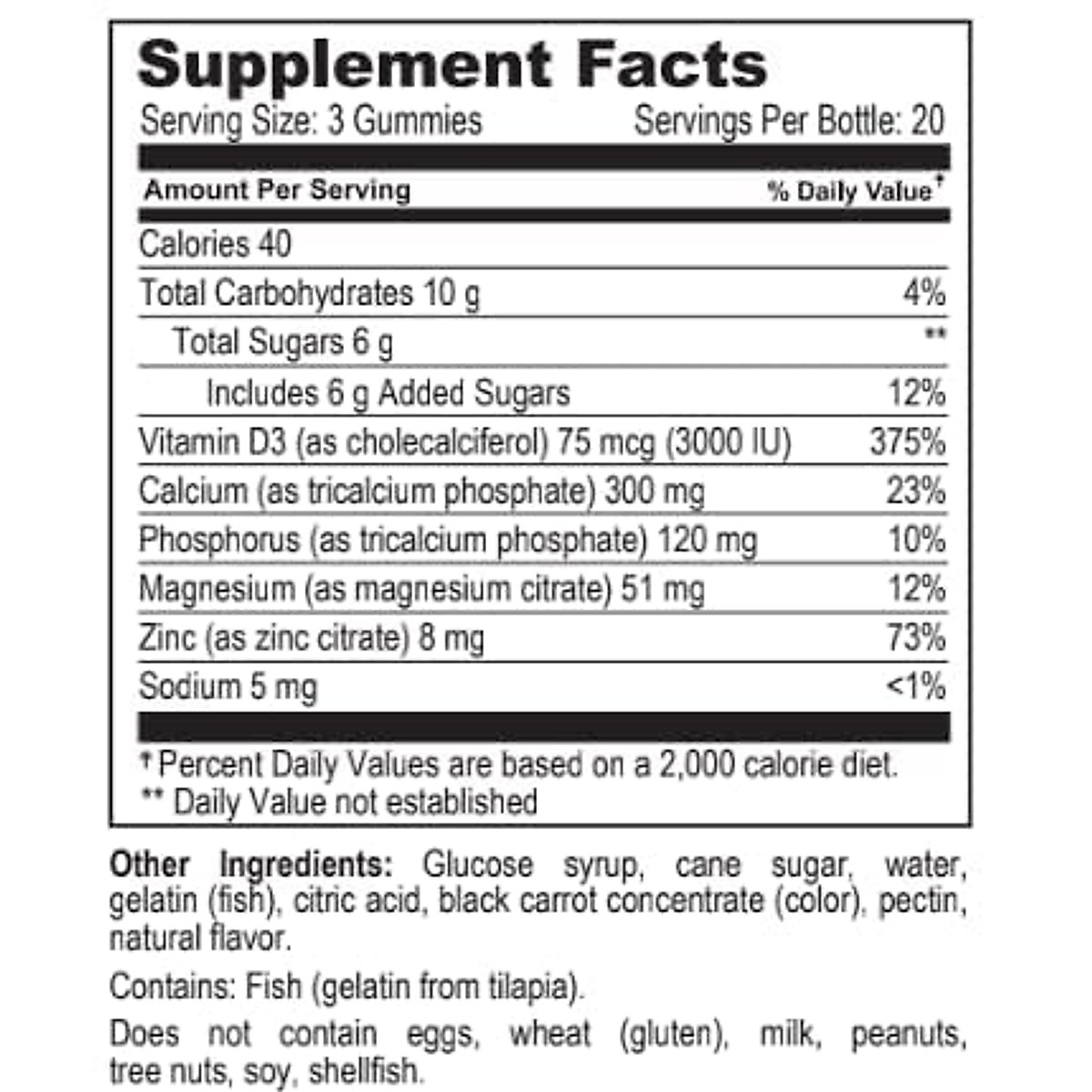 Calcium Magnesium & Zinc + Vitamin D Gummies | Bone Health Immune Health Energy and Muscle Function | Daily Dietary Vitamin Supplement | for Adults, Teens | Fruity Raspberry Flavor