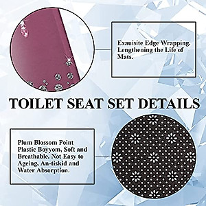 Glitter Diamond Shower Curtain for Bathroom Set Decor with Non-Slip Rugs Bath U-Shaped Mat Toilet Lid Cover Pink Bathroom Curtains Shower Set with 12 Hooks, Glitter Siamond Bathroom Set