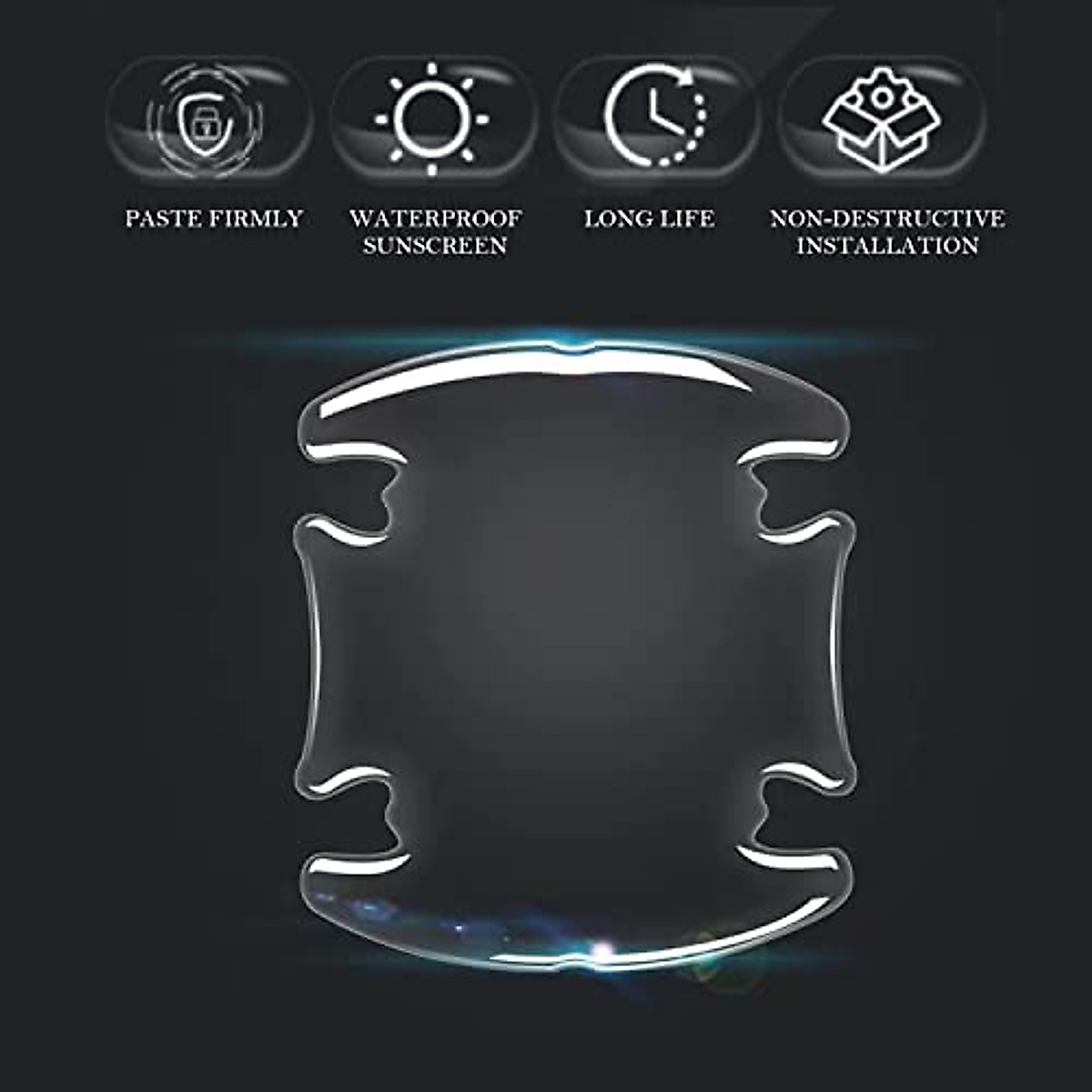 4Pcs 3D Transparent Car Door Bowl Scratch Protector, Universal Waterproof Anti-Scratch Paint Invisible Protection Film for Most Models