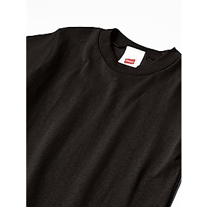 Hanes Big Boys' Essentials Short Sleeve T-shirt Value Pack (6-pack), Black, Large