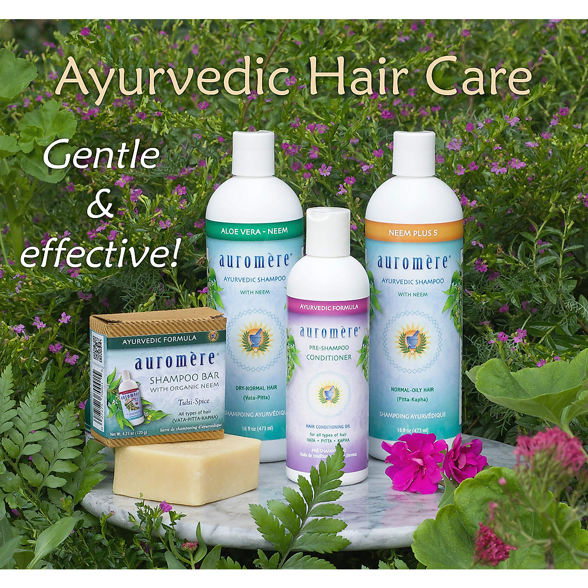 Auromere Ayurvedic Shampoo, Neem + 5 - Vegan, Cruelty Free, Non-GMO, Natural, Gluten Free, Sulfate Free, Paraben Free for Normal to Oily Hair (16 fl oz), 1 Pack