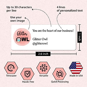 Personalized Return Address Labels Photo - Set of 120 Custom Photo or Logo Mailing Labels for Envelopes, Self Adhesive Flat Sheet Rectangle Personalized Name Stickers