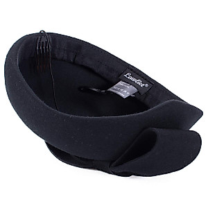 Lawliet Teardrop Women 1940s Wool Felt Fascinator Hat Bow Tam Beret Casque A568 (Black)