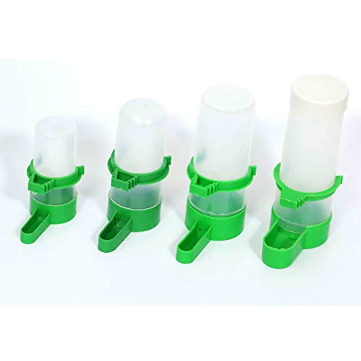 POPETPOP 10PCS Bird Water Dispenser for Cage - Pet Birds Feeder Drinker Waterer Clip with Automatic Drinking Water Sprinkler Proof Bird Cup for Parrots Budgie Cockatiel Lovebirds
