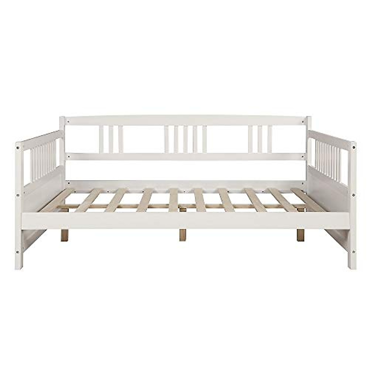 Harper & Bright Designs Full Daybed Frame, Solid Wood Daybed Frame,No Box Spring Needed, White Daybed