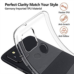 for Pixel 5 Case Clear Slim Thin Soft Skin Flexible TPU Scratch Resistant Silicone Gel Shockproof Protective Cases Cover for Google Pixel 5,Crystal Clear