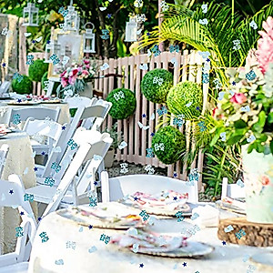 It's a Boy Table Sequins Blue Baby Footprint Star Table Confetti for Baby Shower Decorations Baby Birthday Party Supplies( 1.6 oz/45 g )