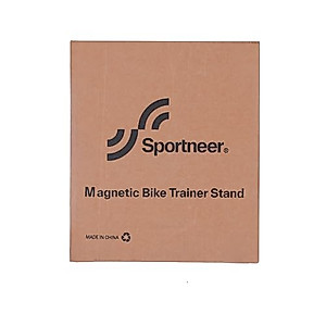 Sportneer Bike Trainer - Magnetic Stationary Bike Stand for 26-28" & 700C Wheels - Adjustable 6 Level Resistance Bike Trainer Stand for Indoor Riding with Quick Release Lever & Front Wheel Riser Block