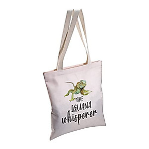 MBMSO the Iguana Whisperer Tote Bag Iguana Gifts Lizard Shoulder Bag Iguana Lover Gifts Reptile Owner Gifts Shopping Bag (The iguana whisperer tote bag)