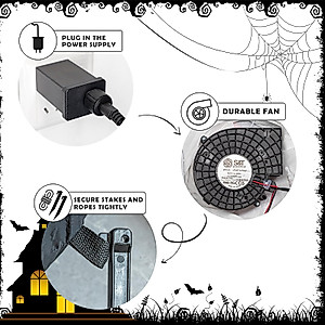 Giant 6.0 FT Halloween Inflatable Red Spider with Swirling and Magic Lights, Outdoor Yard Garden Decorations Clearance for Holiday/Party, Blow Up Decor with Built-in Lighting (6.0FT)