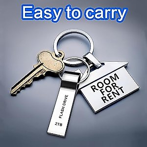 2TB USB Flash Drive, High Speed USB Thumb Drive, Portable Large Data Storage USB Flash Memory Stick, Waterproof 2000GB Jump Drive Pen Drive Storage with Keychain