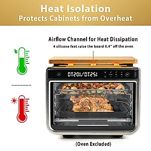 Cutting board for Convection Toaster Oven, Compatible with Ninja DT201/DT251 Foodi Air Fryer, with Heat Resistant Non-Skid Silicone Feet, Creates Storage Space, Protects Cabinets Cupboard, 16.3x13.1”