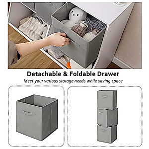 Iwell Toy Storage Cabinet with 3 Drawers, Kids Bookshelf, Kids Toy Organizer, 8 Cubicles, Bookcase Footboard, Bookshelf for Kids, for Playroom, Bedroom, Nursery, School, White