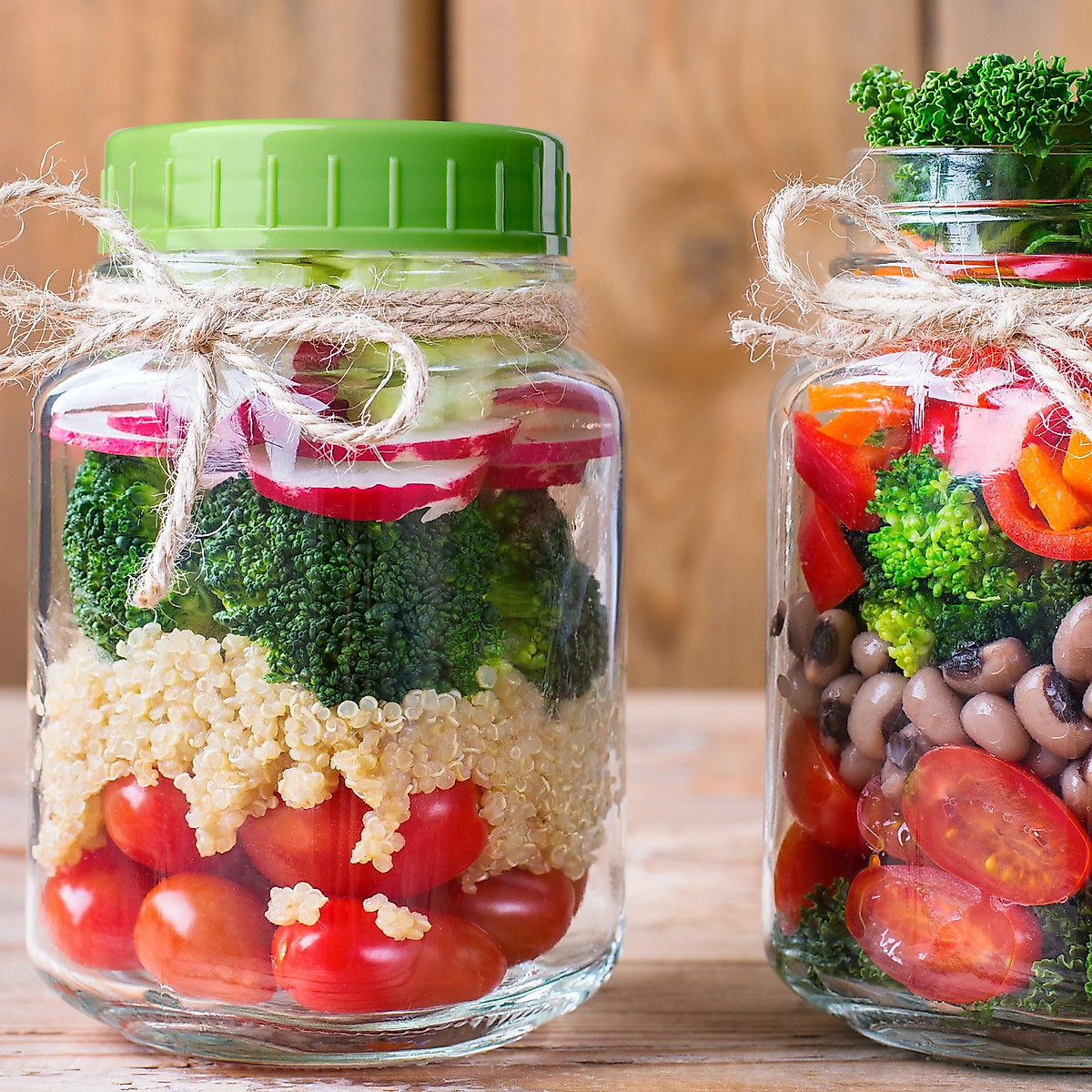 Plastic Canning Lids for Mason Jars (16 Pcs Regular-Mouth), Reusable Storage Caps w/Food-Grade Silicone Seal Rings, Colored Leak-proof Jar Lids by KapStrom