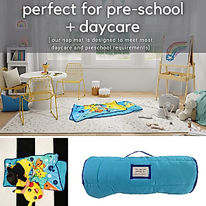 Pokemon Anime 24"(W) X 45"(L) Soft Toddler Nap Mat with Pillow and Blanket Perfect for Preschool, Daycare, and Travel (100% Official Licensed Product)