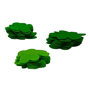 Large Saint Patrick's Day Green Shamrock Felt Confetti (Pack of 36, Size: 1.5") Perfect for Saint Patrick's Day Party Decor, Art & Craft