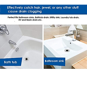 CNSZNAT Bathtub Drain Cover, Bathroom Sink Strainer, Drain Hair Catcher for Bathtub Laundry Utility Sink, Fit Hole Size from 1.55" to 1.8" and Depth Than 1" (3-Pack)