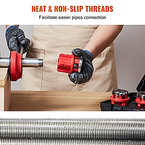 VEVOR Ratchet Pipe Threader Kit, 1/2" NPT, 3/4" NPT, 1" NPT Manual Ratcheting Pipe Threader, Portable Pipe Threading Tool Set with 3PCS NPT Dies, Storage Case for Galvanized Aluminum Iron Copper Pipes