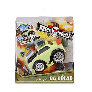 MGA Entertainment Wreck Royale Exploding Crashing Da Bomb Race Car with 4 Mix 'N Match Explosive Parts, Multicolor (565741)