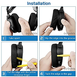 Geekria QuickFit Replacement Ear Pads for SteelSeries Arctis Prime Arctis PRO Arctis 9X Arctis 7 Arctis 5 Arctis 3 Headphones Ear Cushions, Headset Earpads, Ear Cups Cover Repair Parts (Black)