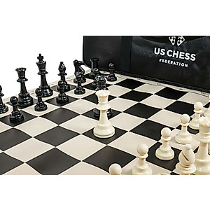 U.S. Chess Supreme Triple Weighted Chess Set Combo (Black)