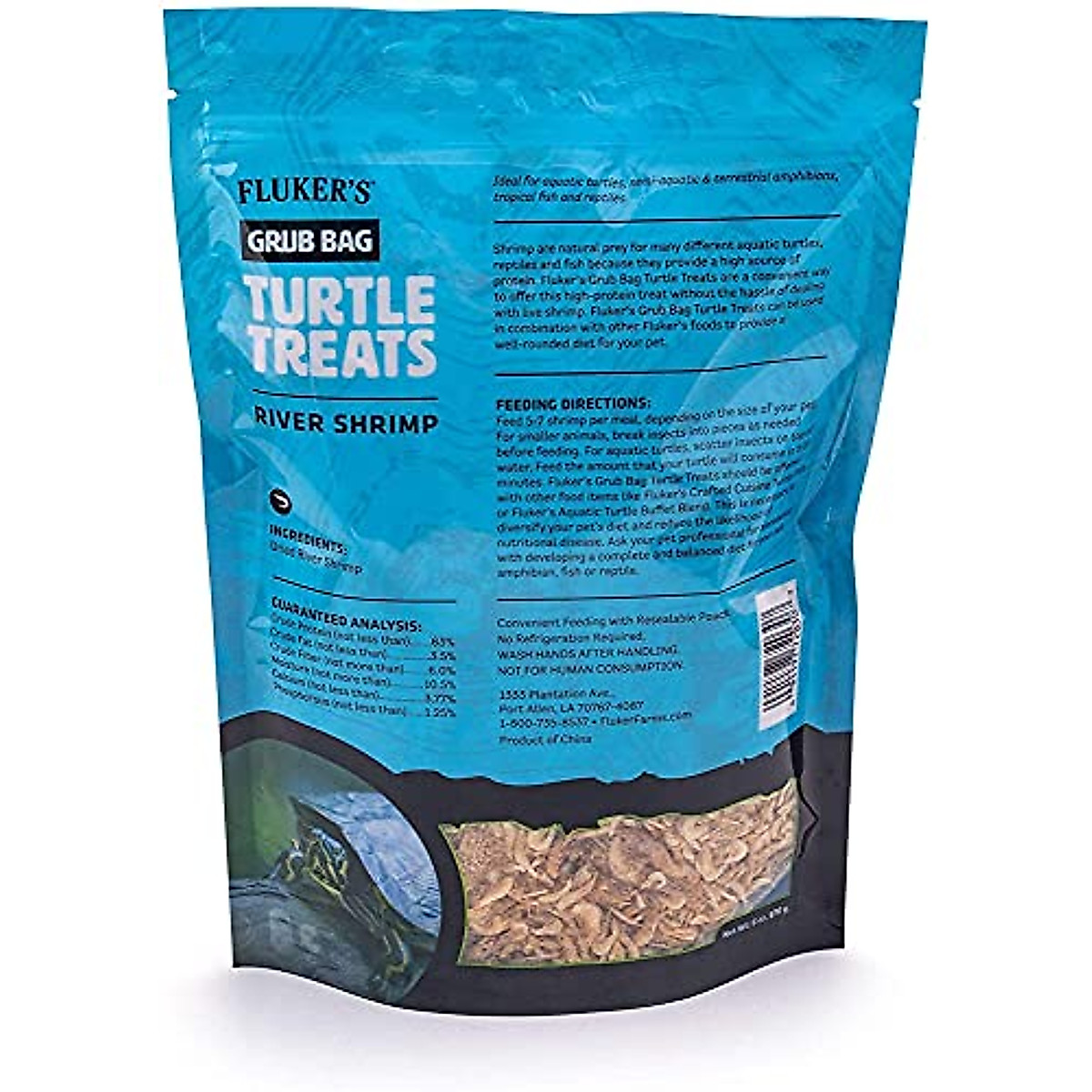Fluker's Grub Bag Turtle Treat - River Shrimp 6oz - Includes Attached DBDPet Pro-Tip Guide