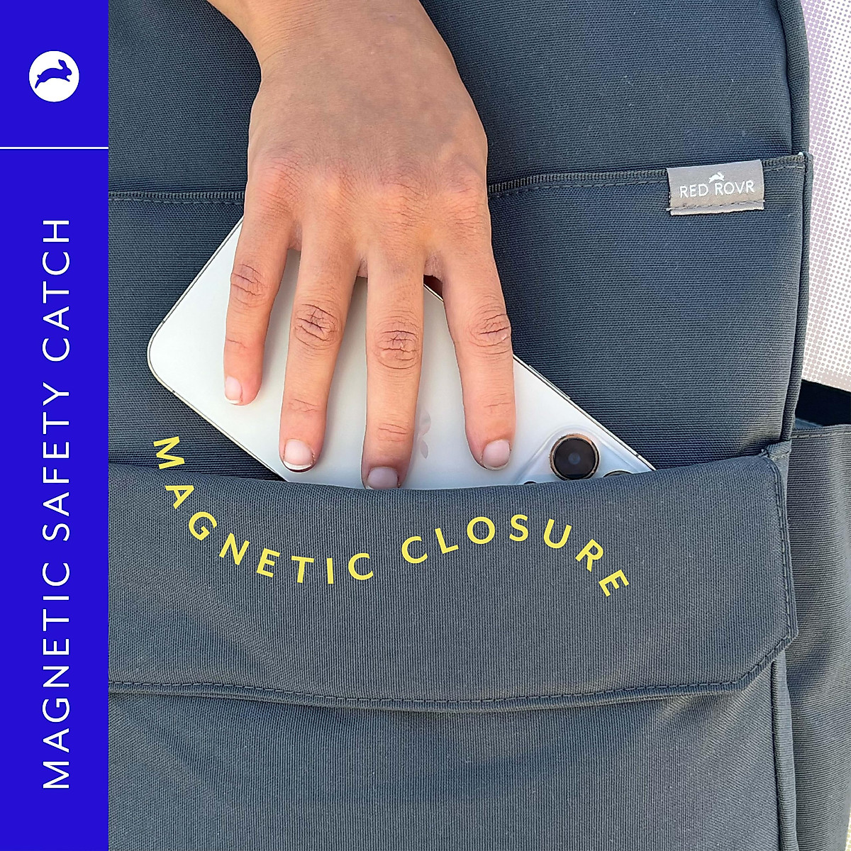 Red Rovr Roo Backpack | Lightweight Diaper Bag with Changing Pad | Large Capacity | Multifunctional Travel Pack | Exterior & Interior Pockets | Water Resistant | Great Gift for Mom & Dad | Charcoal