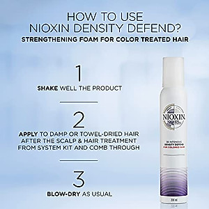 Nioxin Density Defend, Lightweight Strengthening Foam, Color Treated Hair, 6.7 oz