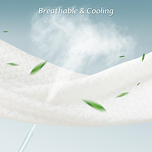 Queen Size Bamboo Rayon Mattress Protector with Zipper - 100% Waterproof Zippered Mattress Cover - Soft & Cooling Noiseless Bed Mattress Covers - Top Removable Mattress Encasement 10-12" Deep