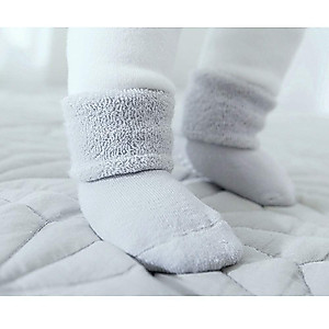 VWU Baby Toddler Kids Ankle Crew Socks with Grips Unisex Warm Thick Cotton Winter Socks 3-12 Months 6 Color